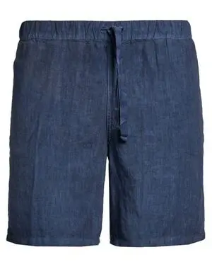 120% Lino 120% LINO Linen Bermuda Shorts Navy