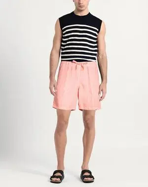 120% Lino Linen Bermuda Shorts - Red
