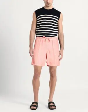 120% Lino Linen Bermuda Shorts - Red