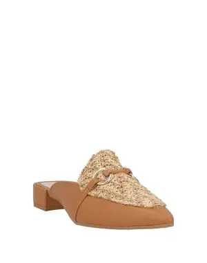 NILA & NILA Embellished Textile Mules - Beige