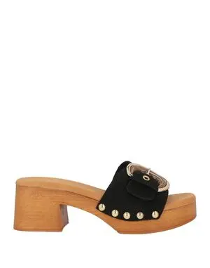 NILA & NILA Suede Slide Sandals With Buckle Fastening