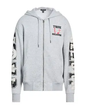 True Religion Cotton & Polyester Zip-up Hoodie With Graphic Detail - Grey