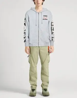 True Religion Cotton & Polyester Zip-up Hoodie With Graphic Detail - Grey