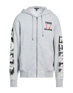 True Religion Cotton & Polyester Zip-up Hoodie With Graphic Detail - Grey