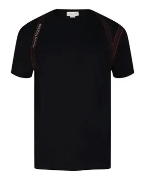 Alexander McQueen Tape Logo Harness Crewneck Sweatshirt T Shirt