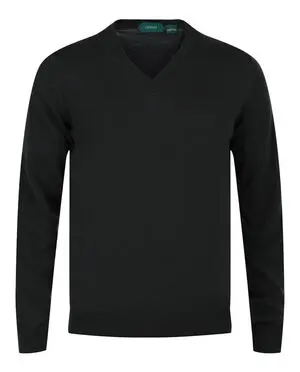 SLOWEAR Zanone V Neck Wool Blend Sweater - Black