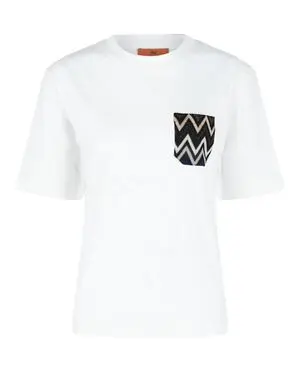 Missoni Cotton T-shirt With Zig Zag Lame Pocket