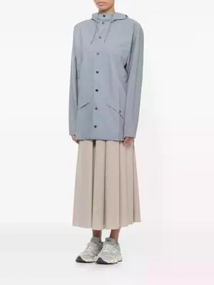 Rains Buttoned Hoodie Coat - Blue