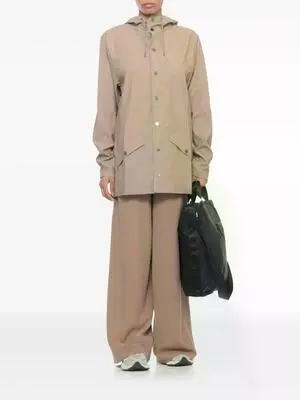 Rains Buttoned Hoodie Coat - Neutrals