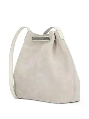 PANICALE Leather Bucket Bag With Drawstring Strap