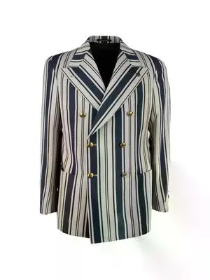 GABRIELE PASINI Striped Double-breasted Jacket - Blue