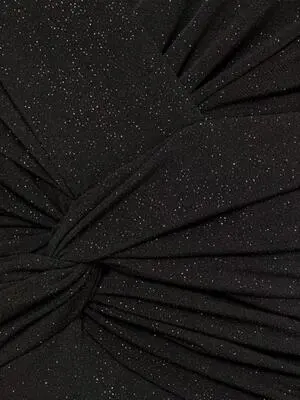 NISSA Glitter Embellished Maxi Dress - Black