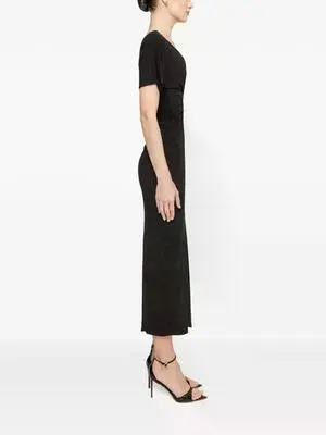 NISSA Glitter Embellished Maxi Dress - Black