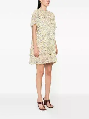 Ulla Johnson Rylan Floral Mini Dress - Neutrals