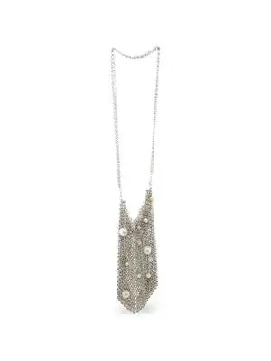 SILVIA GNECCHI Pearl-embellished Mesh Shoulder Bag