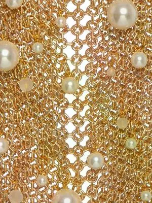 SILVIA GNECCHI Pearl-embellished Mesh Shoulder Bag