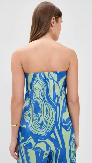 DIARRABLU Anais Strapless Abstract Print Top