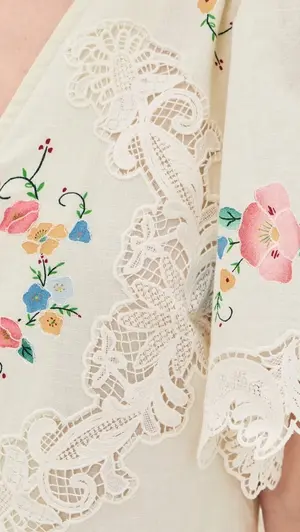 Sea Astrid Embroidery Midi Dress