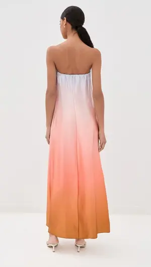 Sablyn Strapless Silk Ombre Maxi Dress