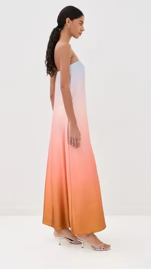 Sablyn Strapless Silk Ombre Maxi Dress