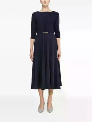 NISSA Pearl Detail Midi Dress - Blue