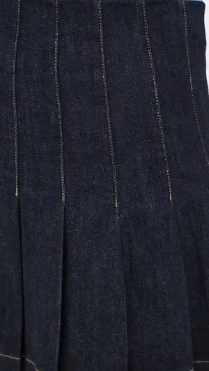 Alice + Olivia Carter Pleated Denim Skirt