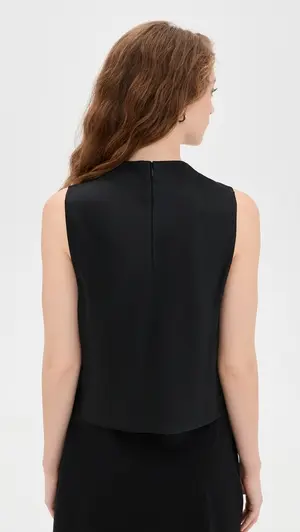 Vince Cropped Cowl Neck Top - Black