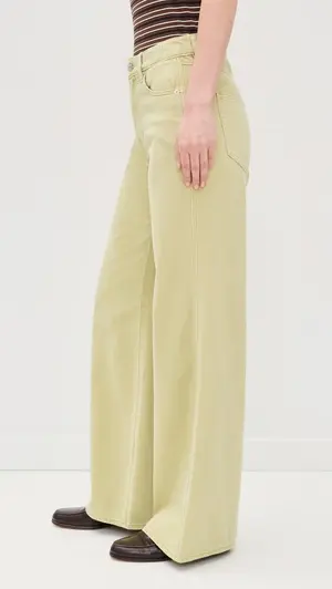 Veronica Beard Kasey Mid-rise Wide-leg Jeans - Pistachio