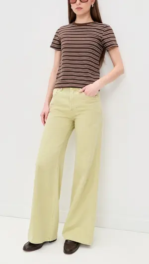Veronica Beard Kasey Mid-rise Wide-leg Jeans - Pistachio