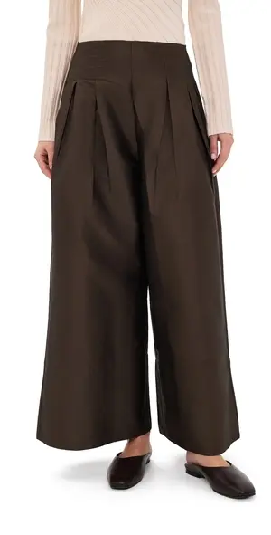 Chan Luu Techno Taffeta Trousers - Chocolate