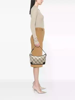 Burberry Nova Check Canvas Shoulder Bag