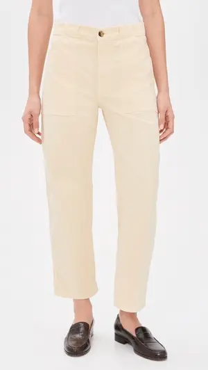Madewell Darted Barrel Leg Utility Trousers - Vanilla
