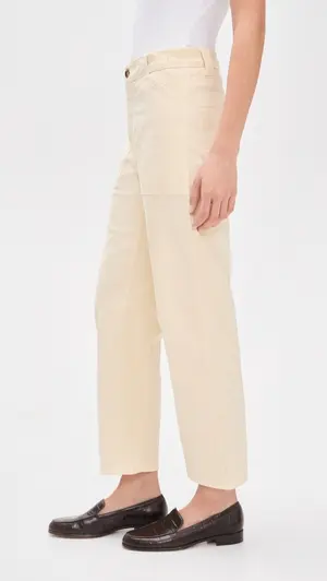 Madewell Darted Barrel Leg Utility Trousers - Vanilla