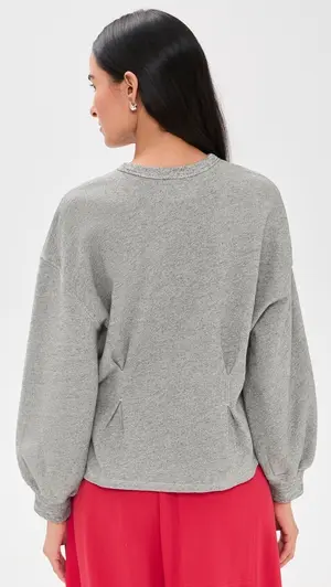 The Great. The Slouchy Corset Sweatshirt - Varsity Grey
