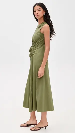 Ulla Johnson Jeune Cotton Midi Dress - Lichen