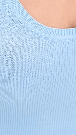 Renggli Scoop Neck Rib Tank - Azure