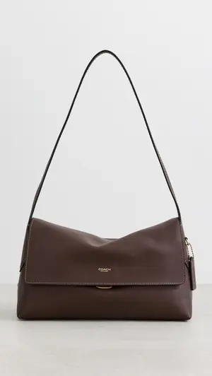 COACH Natural Grain Leather Shoulder Bag - B4/maple