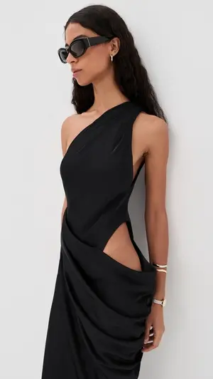 Misha Collection The Isadora Satin Maxi Dress - Black