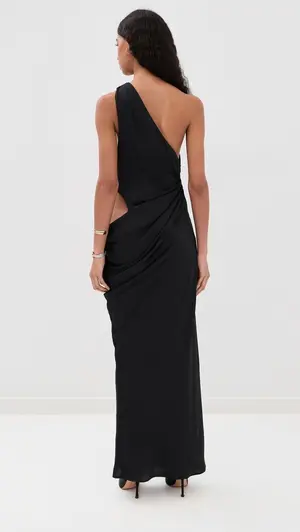 Misha Collection The Isadora Satin Maxi Dress - Black