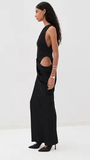 Misha Collection The Isadora Satin Maxi Dress - Black