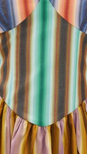 Celiab Duku Maxi Dress With Basque Waist And Stripe Print - Multi