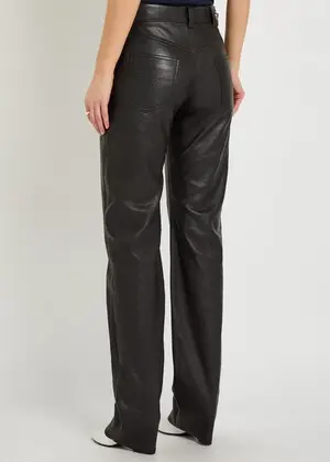Versace Straight-leg Leather Trousers