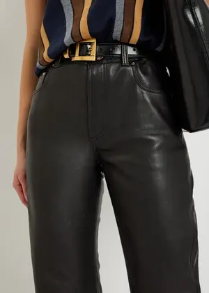 Versace Straight-leg Leather Trousers