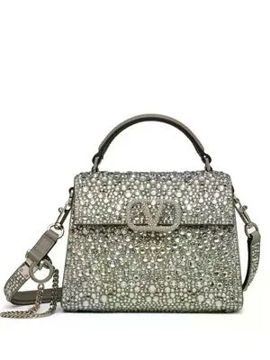 Valentino Garavani Vsling Mini Handbag With Embroidery - Silver