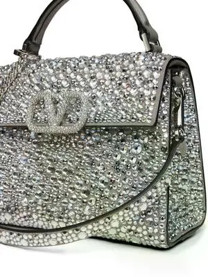 Valentino Garavani Vsling Mini Handbag With Embroidery - Silver