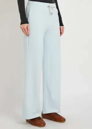 Vuori Halo Essential Wide-leg Jersey Sweatpants - Light Blue