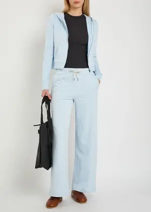 Vuori Halo Essential Wide-leg Jersey Sweatpants - Light Blue