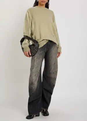 Our Legacy Slant Distressed Effect Wool Jumper - Beige