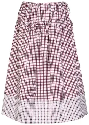 LIBEROWE Checked Cotton Midi Skirt - Pink