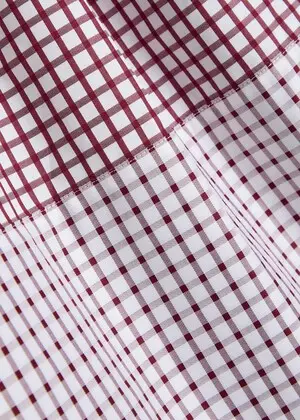 LIBEROWE Checked Cotton Midi Skirt - Pink